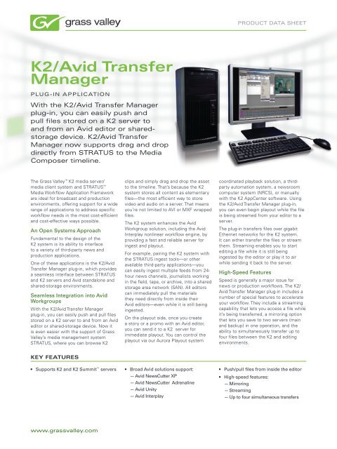 K2/Avid Transfer Manager - Grass Valley