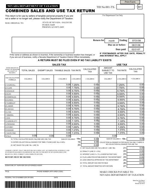 combined sales and use tax return - Online Tax Id Number ...