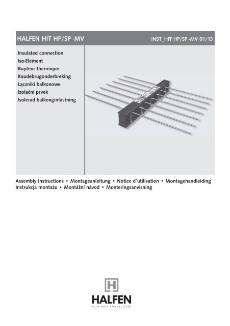 HALFEN HIT HP/SP -MV Insulated Connection - Assembly Instructions
