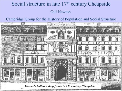 Social structure in late 17th century Cheapside