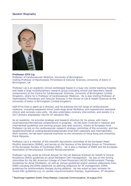 Gregory Lip Speaker Biography - Boehringer Ingelheim