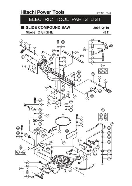 Parts List (PDF) - HITACHI Power Tools