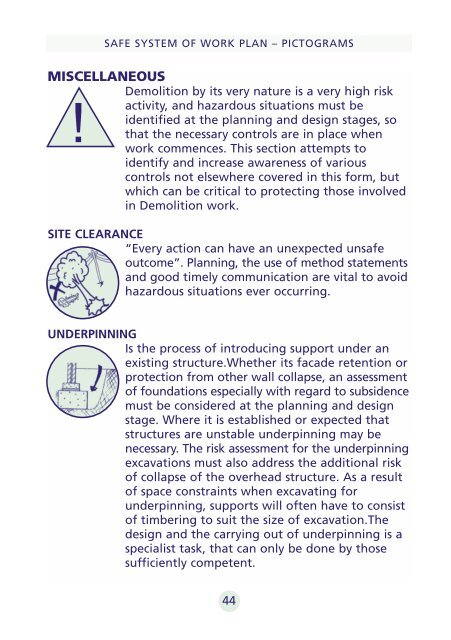 SAFE SYSTEM OF WORK PLAN