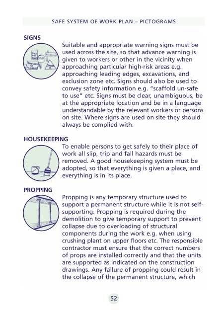 SAFE SYSTEM OF WORK PLAN