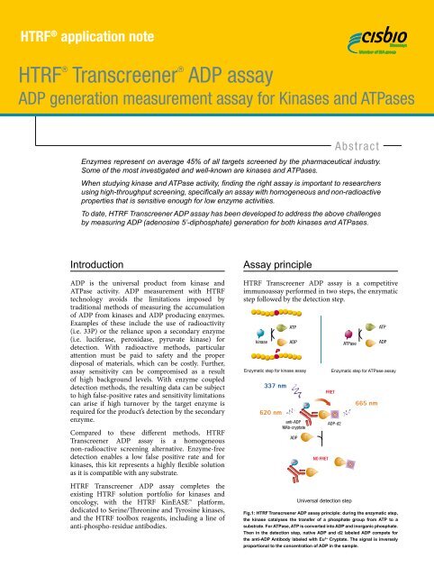 HTRFÂ® TranscreenerÂ® ADP assay - Cisbio Bioassays