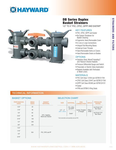 DB Series Duplex Basket Strainers