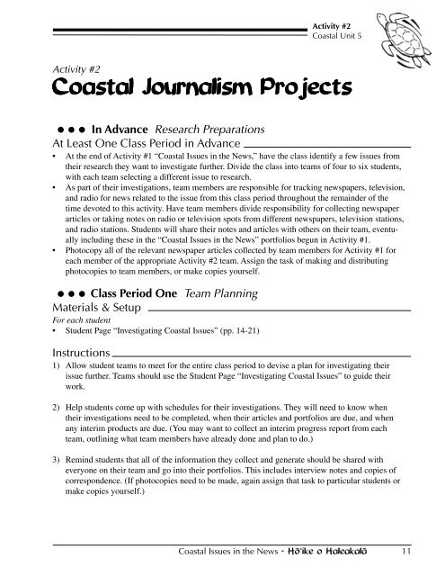 Coastal Journalism Projects - Hawaiian Ecosystems at Risk project