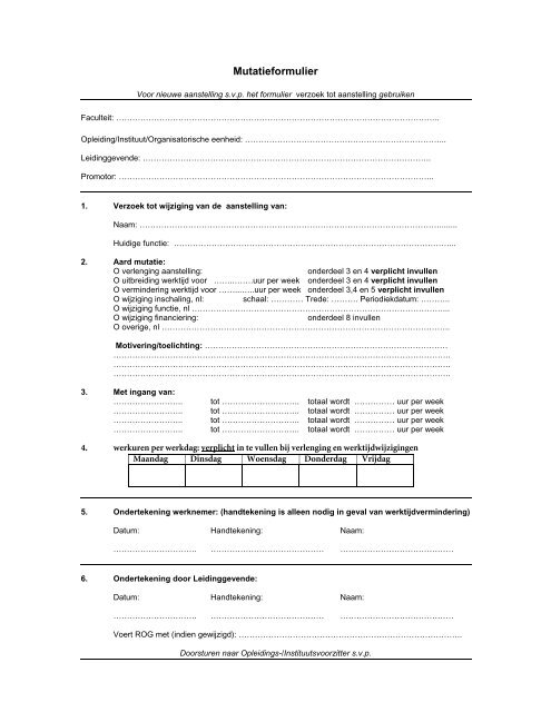Mutatieformulier