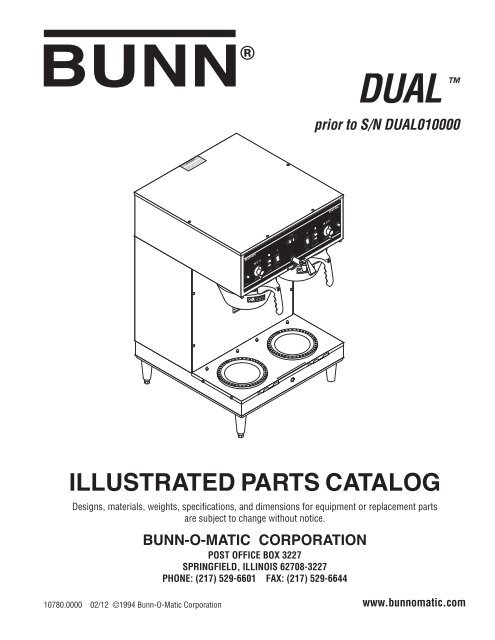 Dual Parts Manual - Bunn