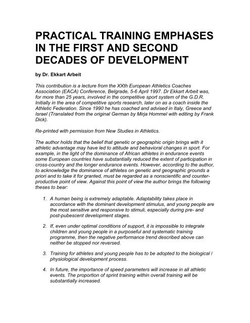 Practical Training In The 1st And 2nd Decades Of Development