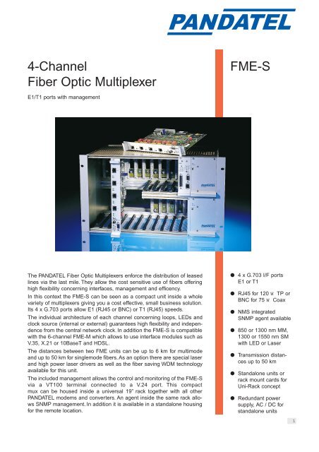 4-Channel Fiber Optic Multiplexer FME-S - Hedin Data