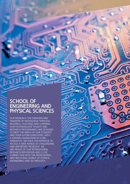 SCHOOL OF ENgINEERINg aNd pHySICaL SCIENCES
