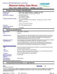 Urine Microscopy fact sheet - Hycor Biomedical