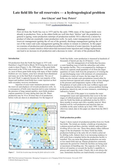Late field life for oil reservoirs — a hydrogeological problem ...