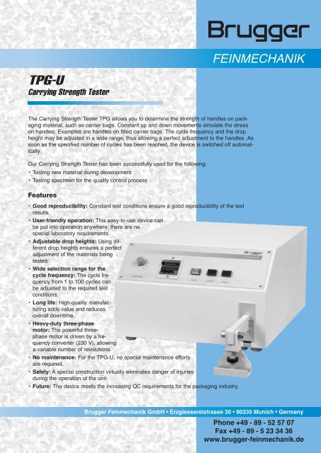 Download Datasheet - Brugger Feinmechanik Gmbh