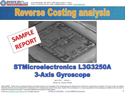 Available sample - System Plus Consulting
