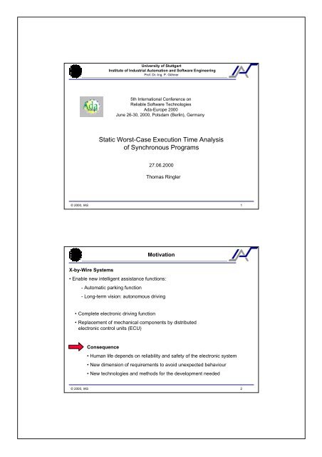 Static Worst Case Execution Time Analysis Of Synchronous Programs
