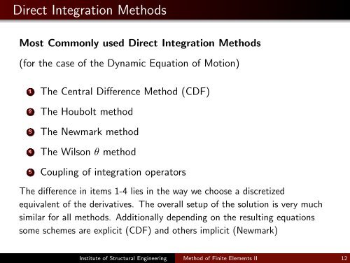 Direct Integration Method