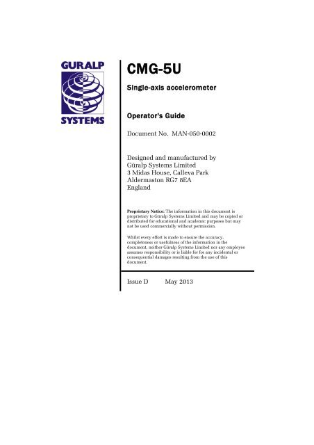 MAN-050-0002 - CMG-5U Operator's Guide - Güralp Systems Limited