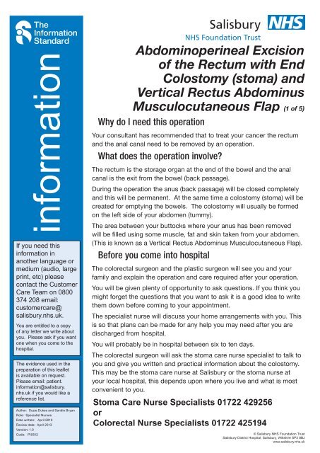 stoma - ICID - Salisbury NHS Foundation Trust