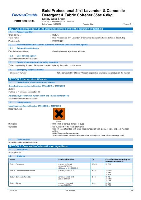MSDS data sheet