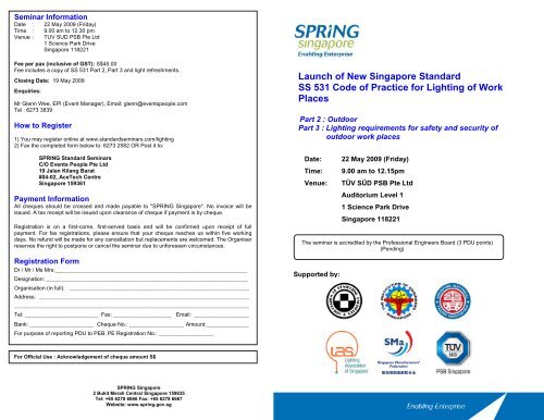 Launch of New Singapore Standard SS 531 Code of Practice for ...