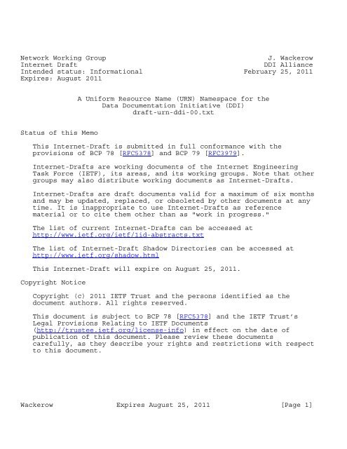 Network Working Group - Internet Engineering Task Force