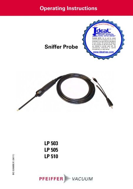 Pfeiffer, Sniffer, Probe, Sniffing, Leak Detector Probe, LP 503, LP ...
