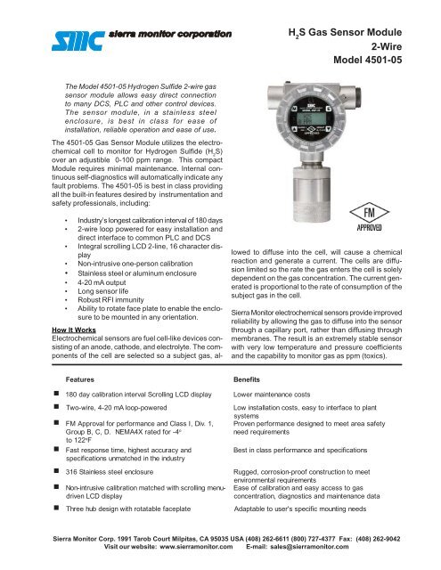 H S Gas Sensor Module 2-Wire Model 4501-05 - ieeco