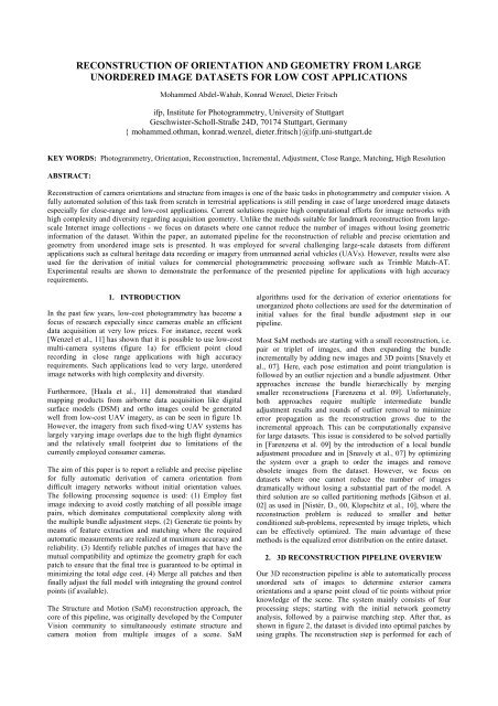 reconstruction of orientation and geometry from large unordered ...