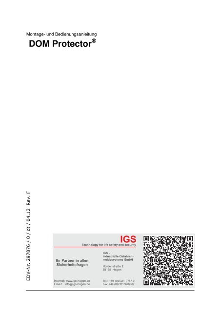 DOM Protector - IGS-Industrielle Gefahrenmeldesysteme GmbH