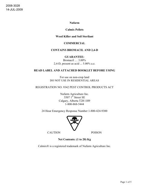 Nufarm Calmix Pellets Weed Killer and Soil Sterilant COMMERCIAL ...