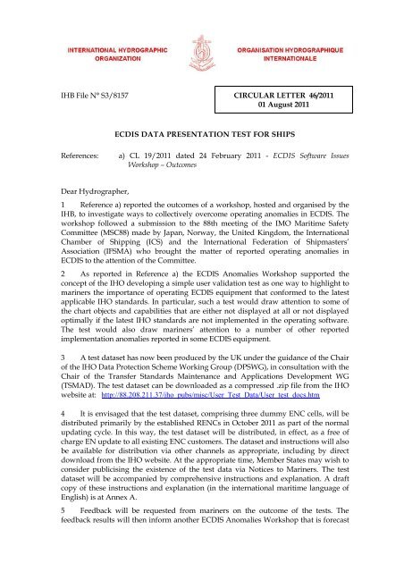 ECDIS Data Presentation Test for ships - IHO
