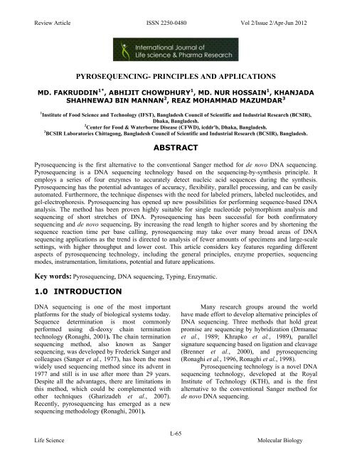 Pyrosequencing- principles and applications - ResearchGate