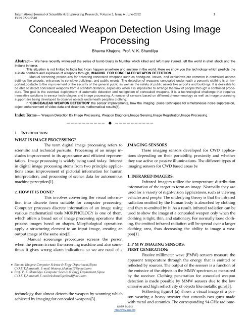Concealed Weapon Detection Using Image Processing