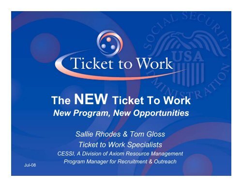 The NEW Ticket To Work