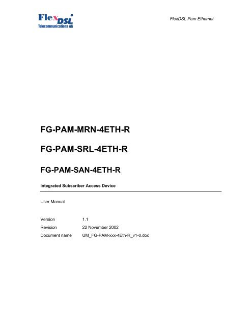 FG-PAM-MRN-4ETH-R FG-PAM-SRL-4ETH-R