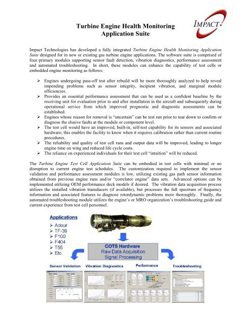 Turbine Engine Health Monitoring Application Suite - Impact ...