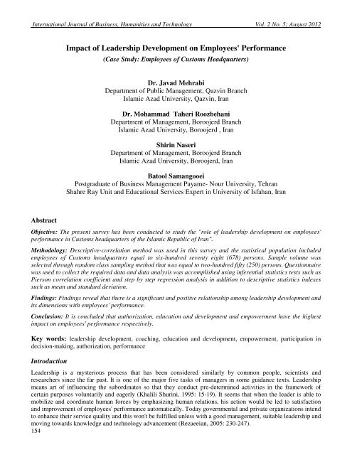 Impact of Leadership Development on Employees' Performance