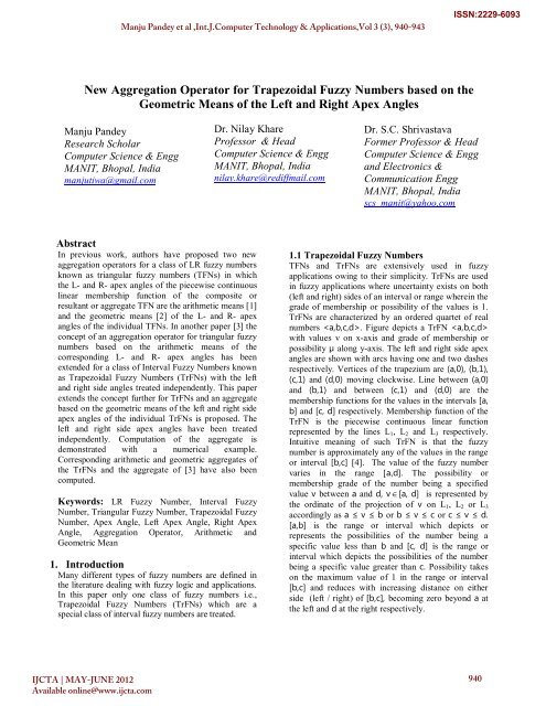 New Aggregation Operator for Trapezoidal Fuzzy Numbers based ...