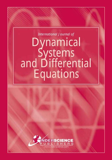 International Journal Of Dynamical Systems And Differential Equations