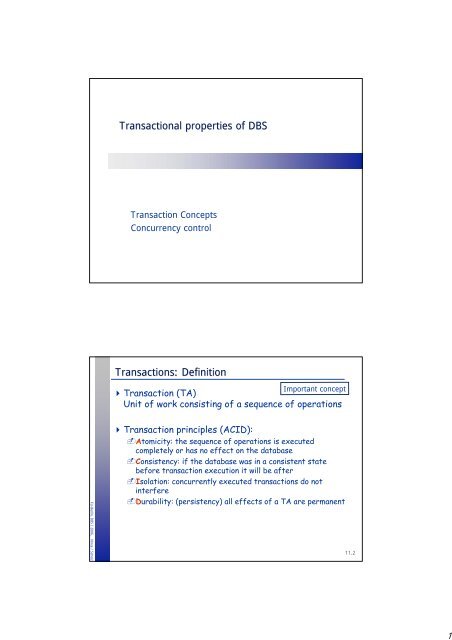 Transactional properties of DBS Transactions: Definition