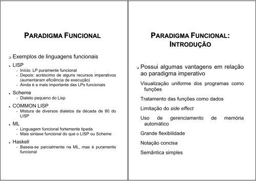 PARADIGMA FUNCIONAL PARADIGMA FUNCIONAL INTRODUÇÃO