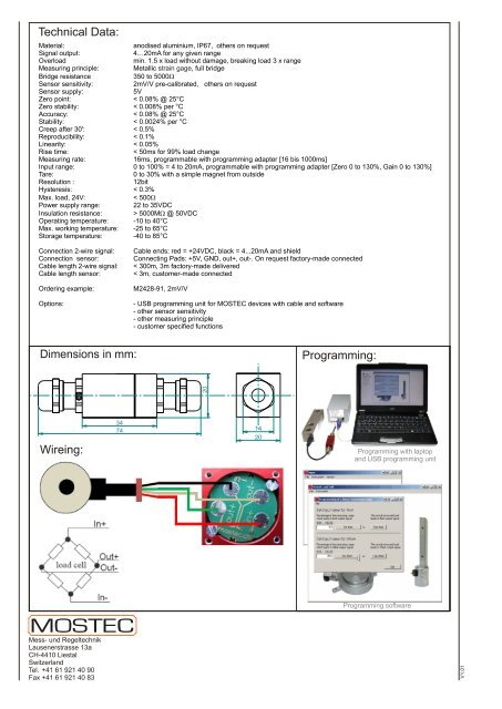 Technical Data: Material: