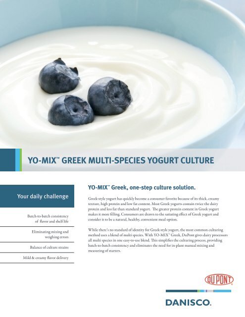 YO-MIX™ Greek yogurt brochure - Danisco