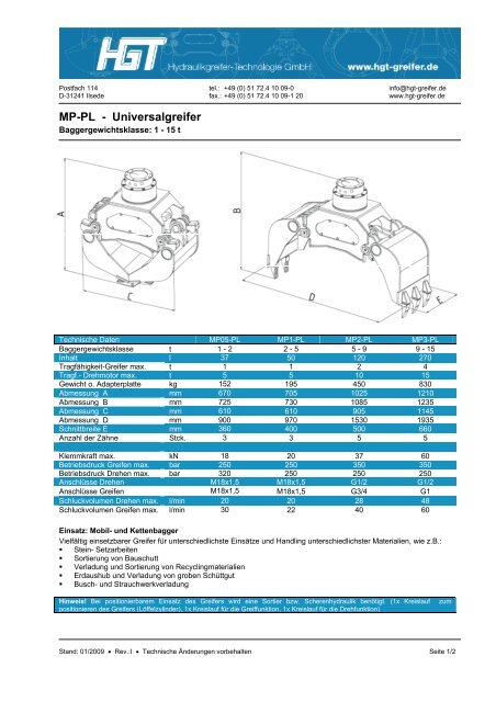 MP-PL - Universalgreifer - HGT