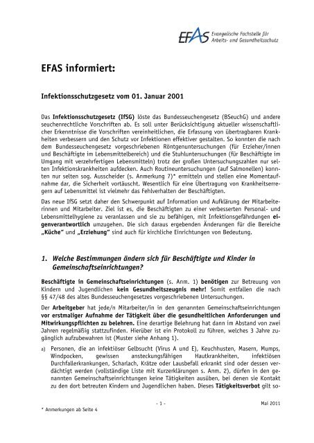 EFAS-informiert zum Infektionsschutzgesetz