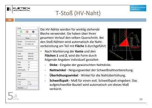 T-Stoß (HV-Naht) 24 Die