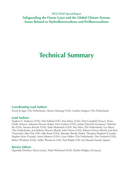 Technical Summary - IPCC