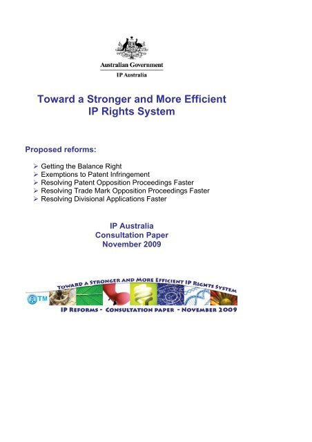 Toward a Stronger and More Efficient IP Rights System - IP Australia